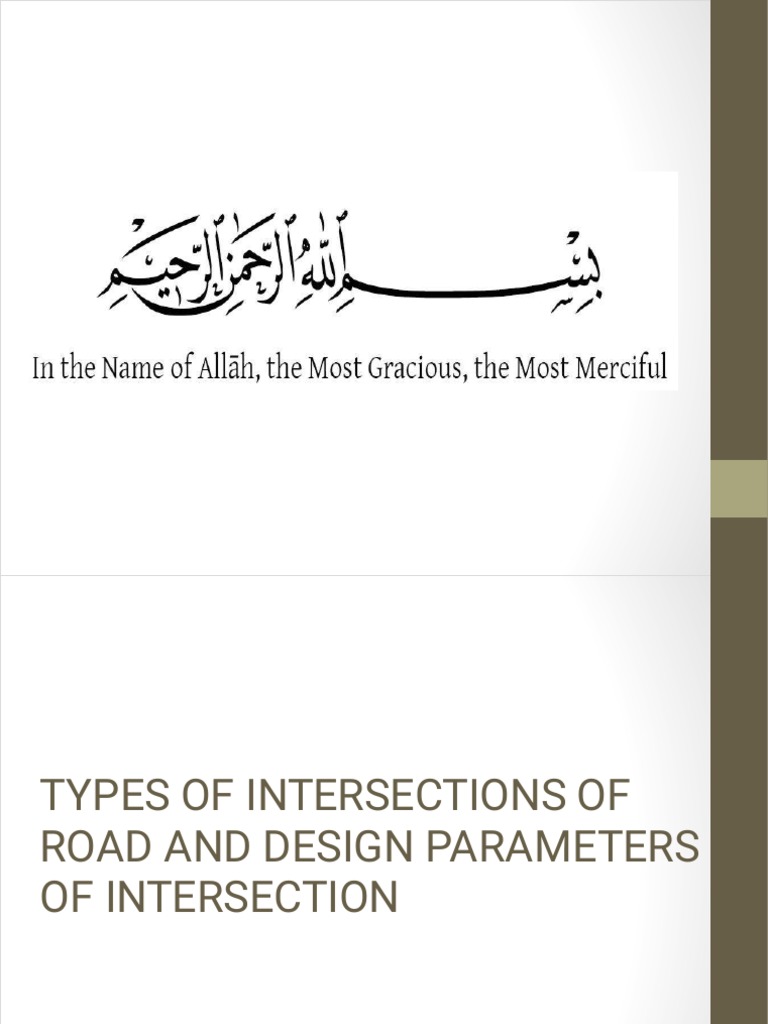 Lecture 4 Intersections Transportation Engineering | PDF | Interchange ...