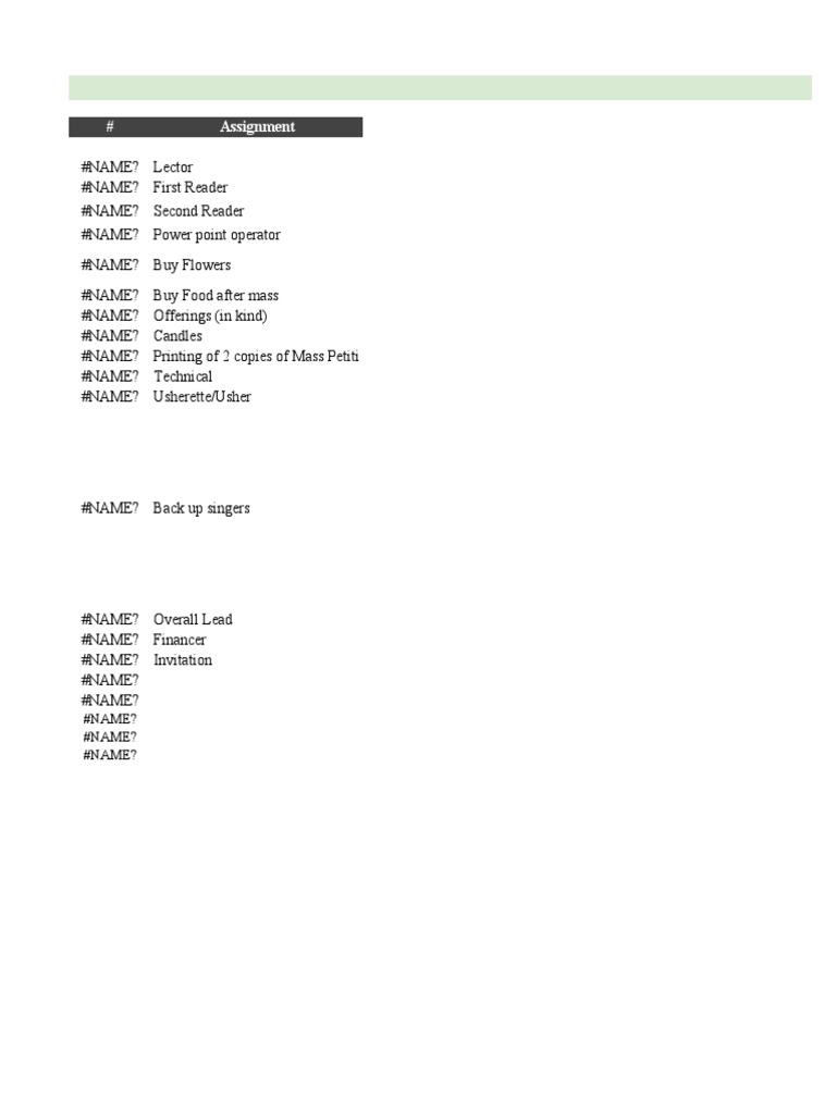 Mass Celebration Task Assignments | PDF | Mass (Liturgy) | Altar