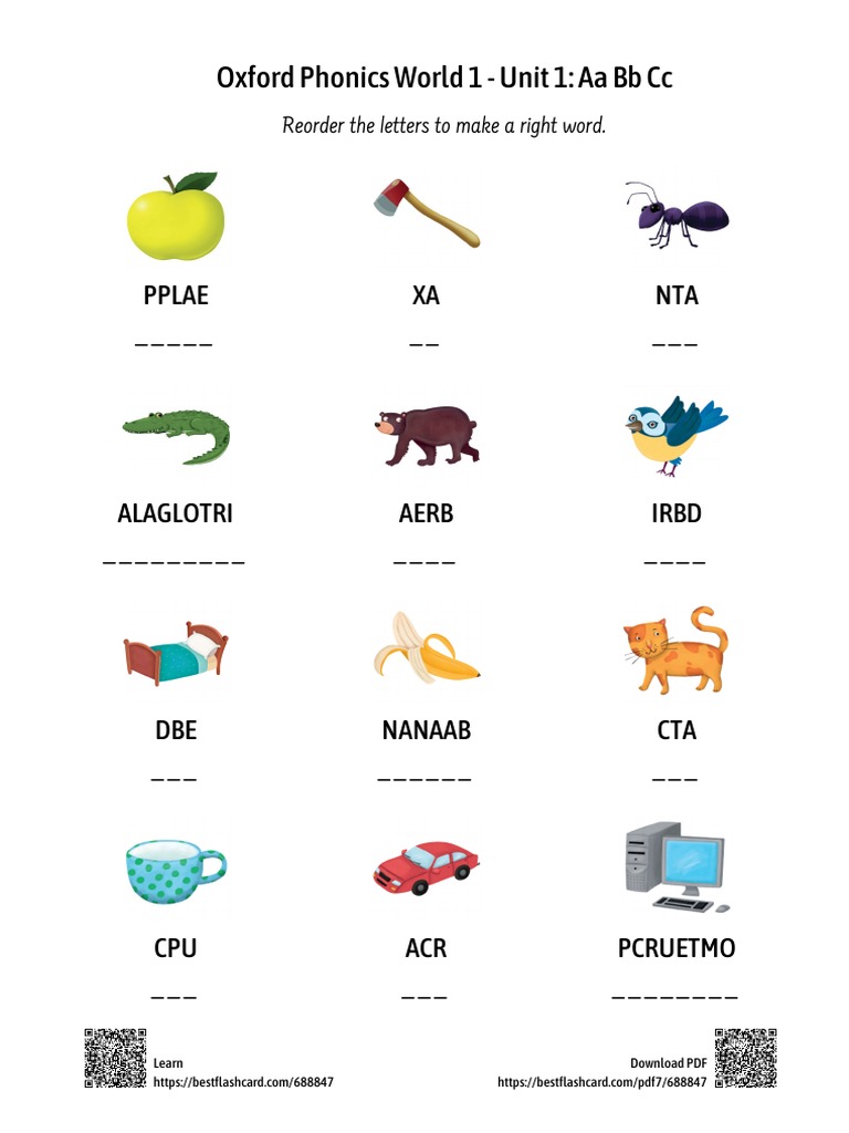 Oxford Phonics World 1 - Unit 1: Aa BB CC: Pplae - XA - NTA | PDF