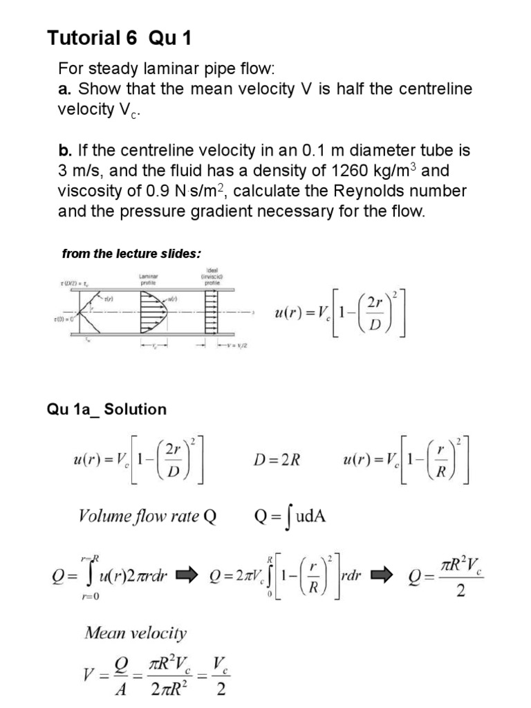 Tutorial 6 | PDF | Fluid Dynamics | Pressure