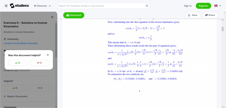 Exercises 6 - Solutions to Inverse Kinematics - Robotics Exercises - week 6 A planar manipulator ...