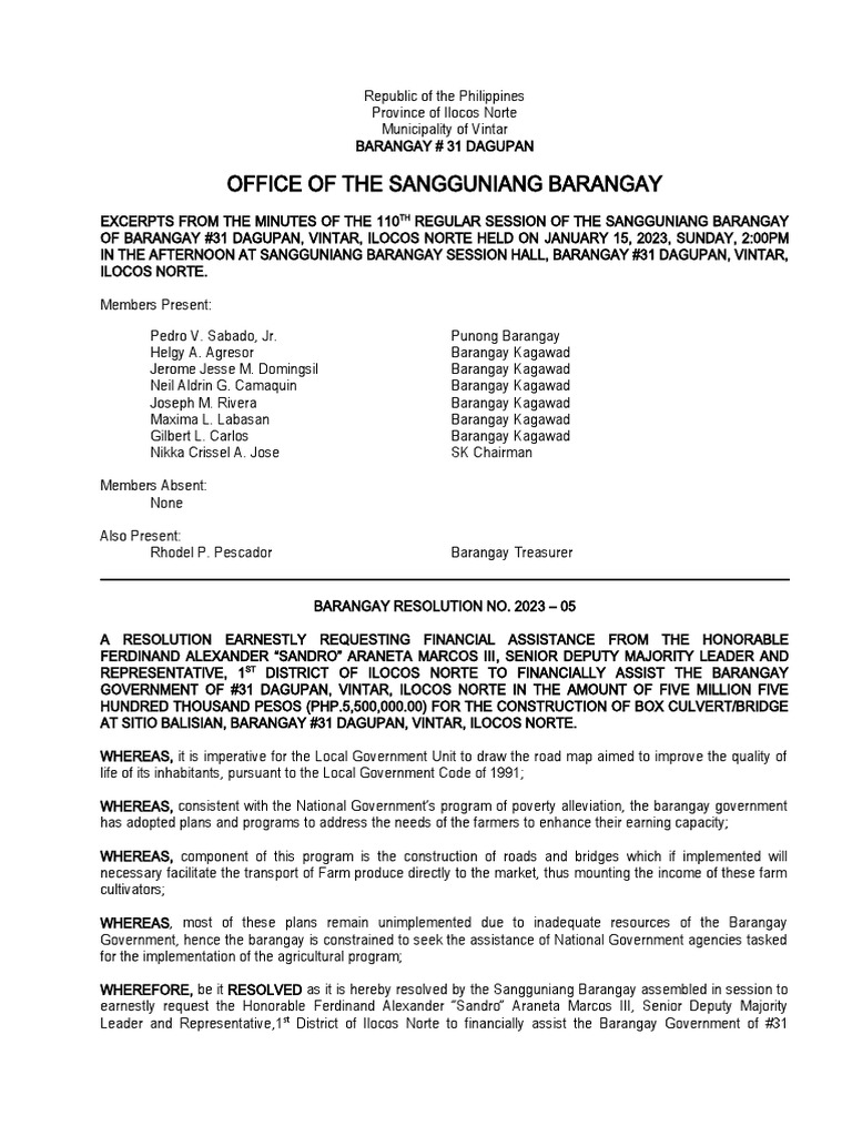 Box Culvert (Balisian) | PDF | Government | Philippines