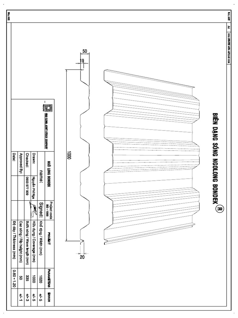 Profile Bondek h50-w1000 Ngo Long | PDF