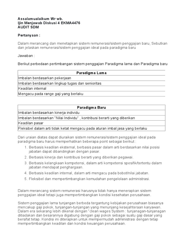 Audit SDM Diskusi 5 | PDF