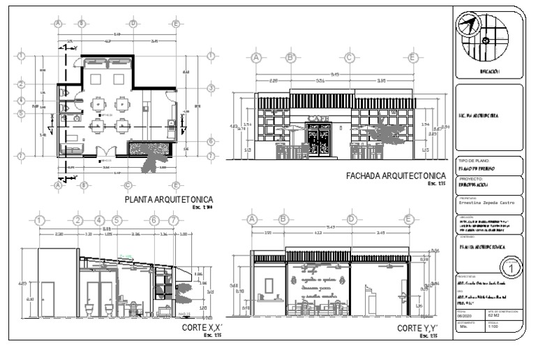 Plano Arquitectonico Cafeteria | PDF