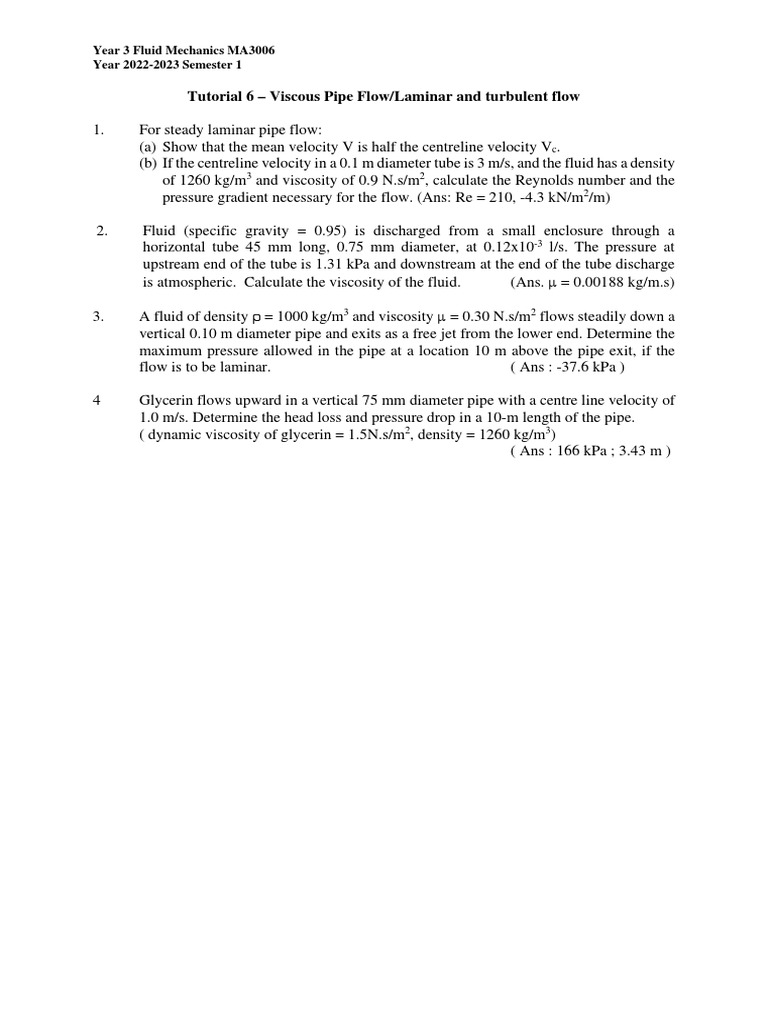 Tutorial QN 6-10 | PDF | Pump | Fluid Dynamics
