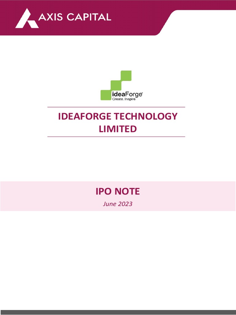 IdeaForge Technology Ltd - IPO Note_Jun'2023 | PDF | Unmanned Aerial ...