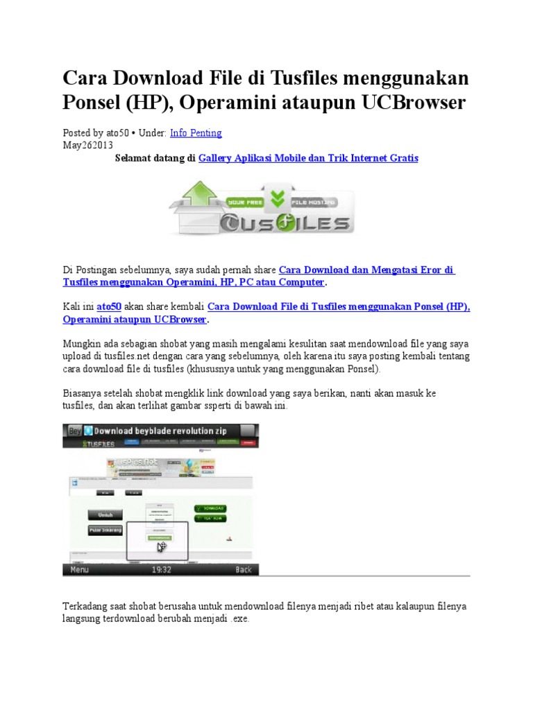 Cara Download File Di Tusfiles Menggunakan Ponsel | PDF