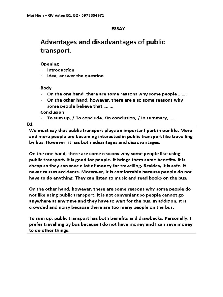 ESSAY Public Transport | PDF | Public Transport | Transport