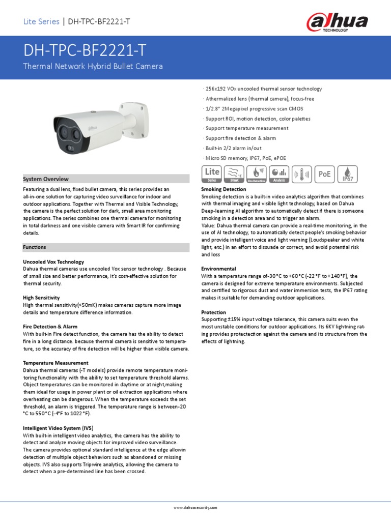 DH TPC BF2221 T (Thermal) | PDF | Camera | Thermography