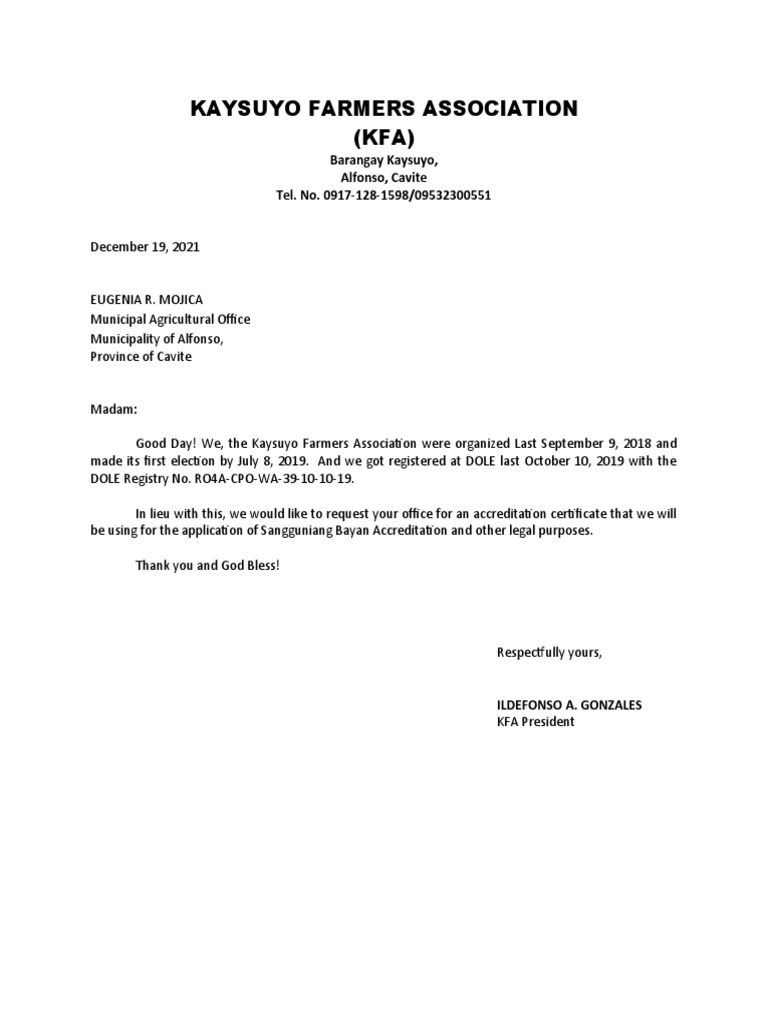 LETTER - Accreditation Request | PDF