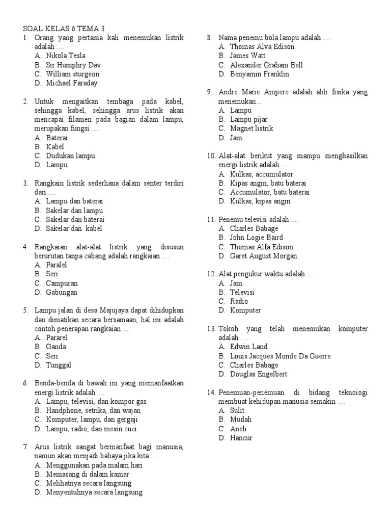 Kelas 6 - Tema 3 | PDF