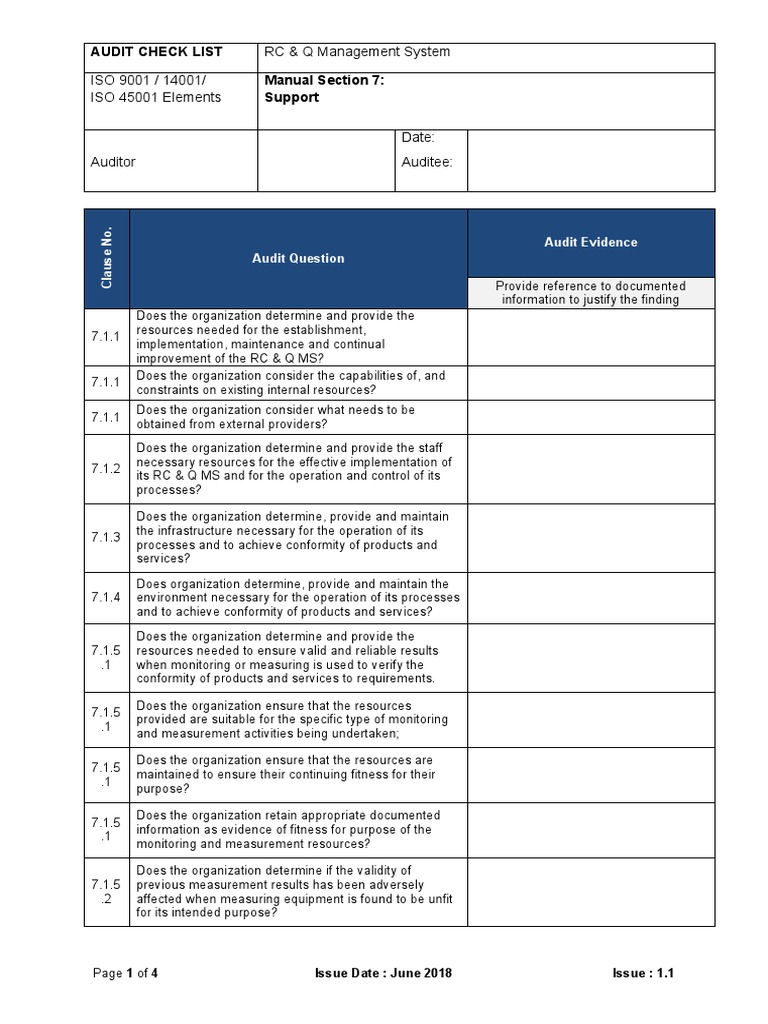 Section 7 - Support | PDF | Audit | Business
