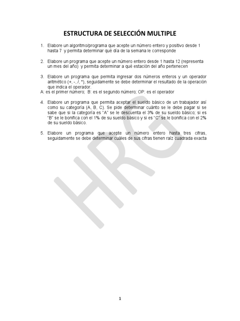 Estructura de Seleccion Multiple | PDF | Finanzas y dinero