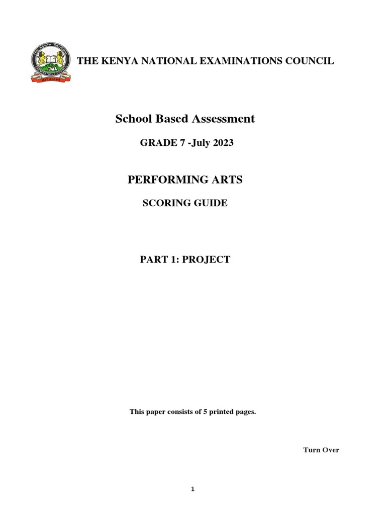Grade 7 Performing Arts Scoring Guide | PDF | Rubric (Academic ...