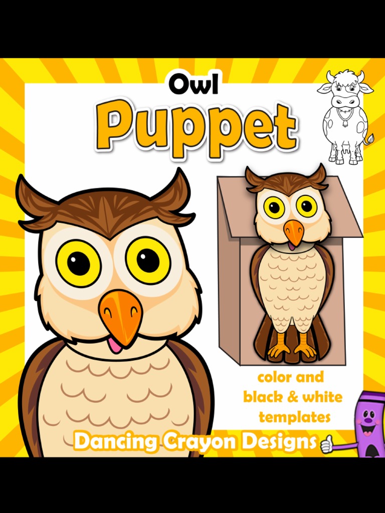 Owl Craft Activity Paper Bag Puppet Template | PDF