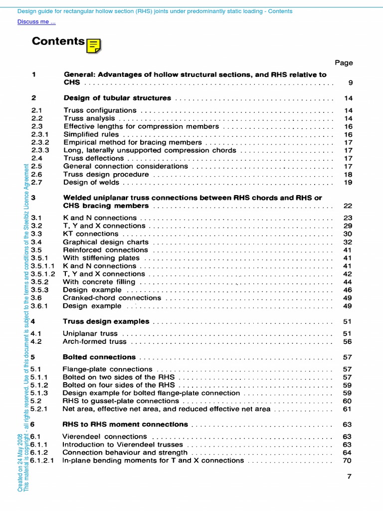CIDECT 3 - RHS Joint Under Static Loading | PDF | Truss | Structural ...