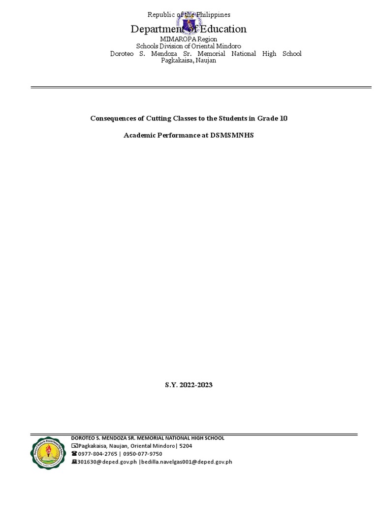 Cutting Classes | PDF | Motivational | Motivation