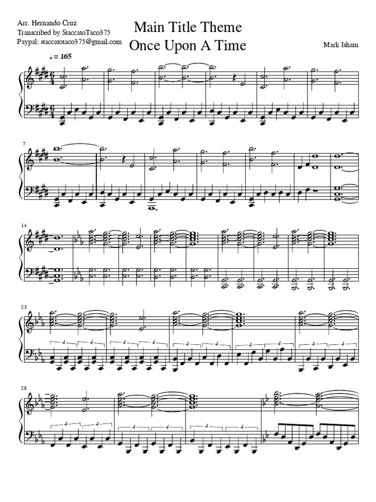 Once Upon A Time Main Title Theme | PDF