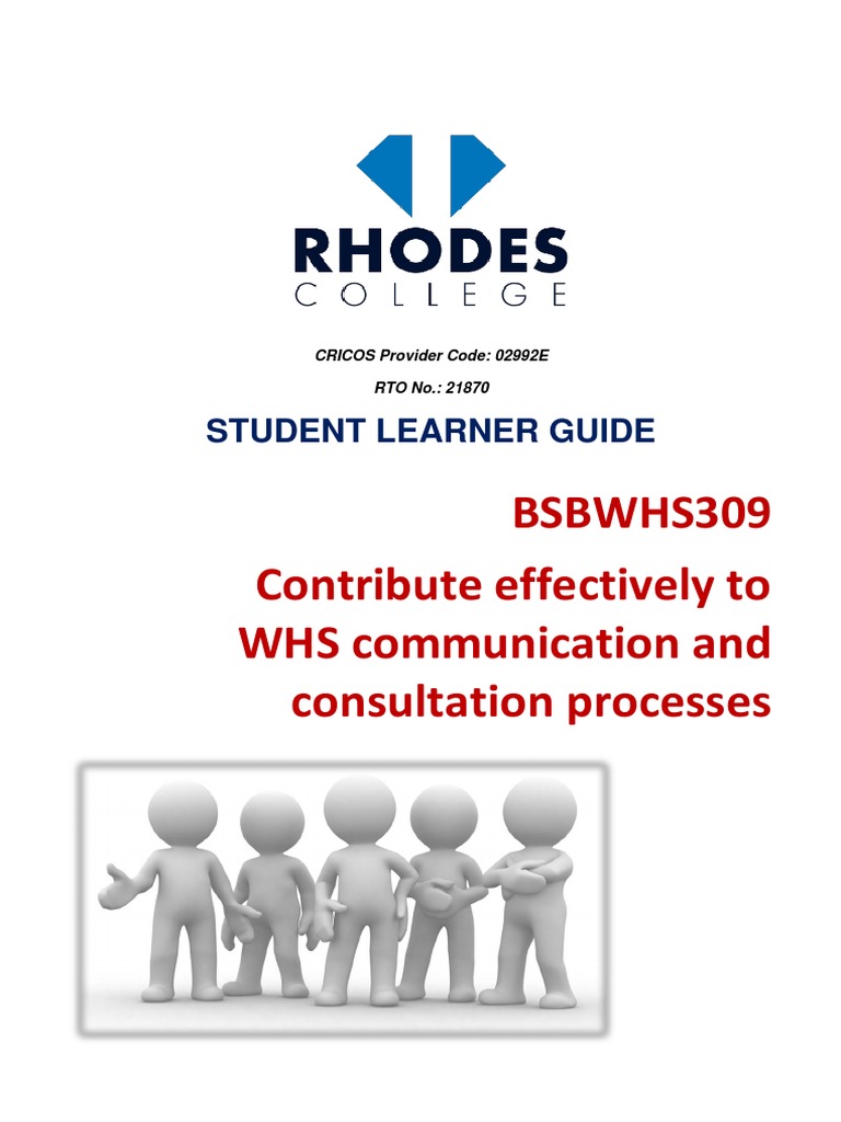 SLG - BSBWHS309 - Contribute Effectively To WHS Communication and ...