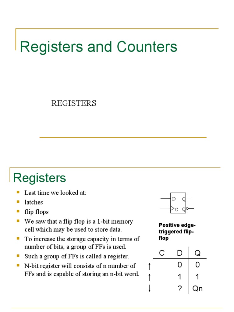 6-Registers and Counters | PDF | Electronic Engineering | Computer Data