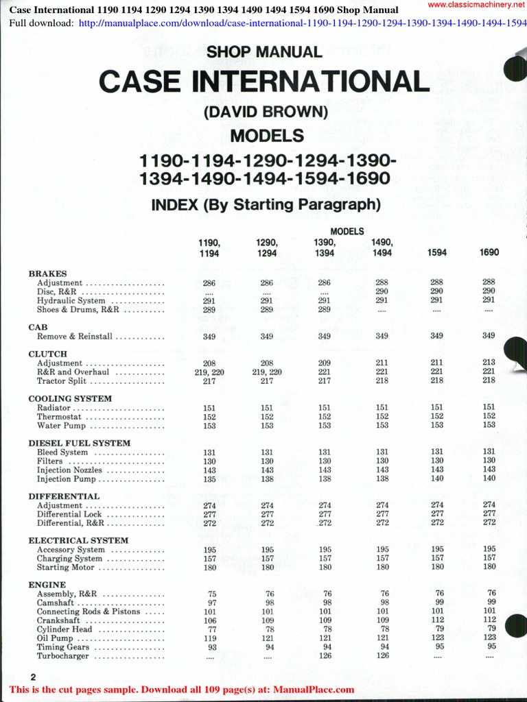 Case International Tractor Shop Manual | PDF | Axle | Horsepower