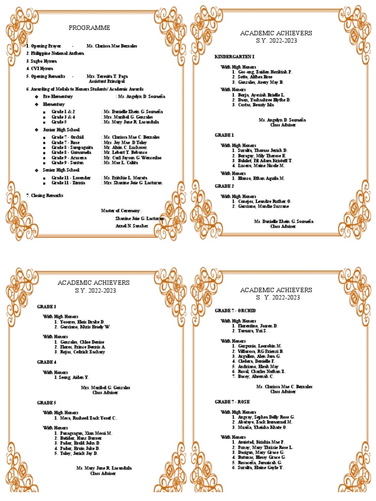 Program Recognition Rites | PDF