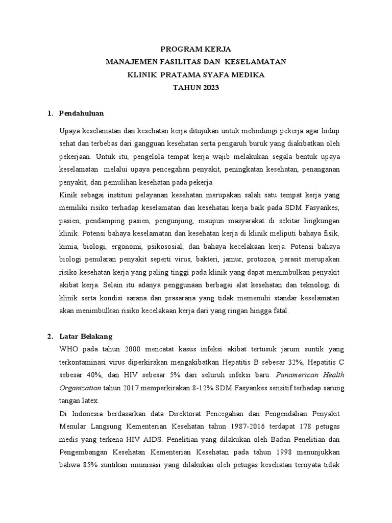 Program Keselamatan Klinik 2023 | PDF