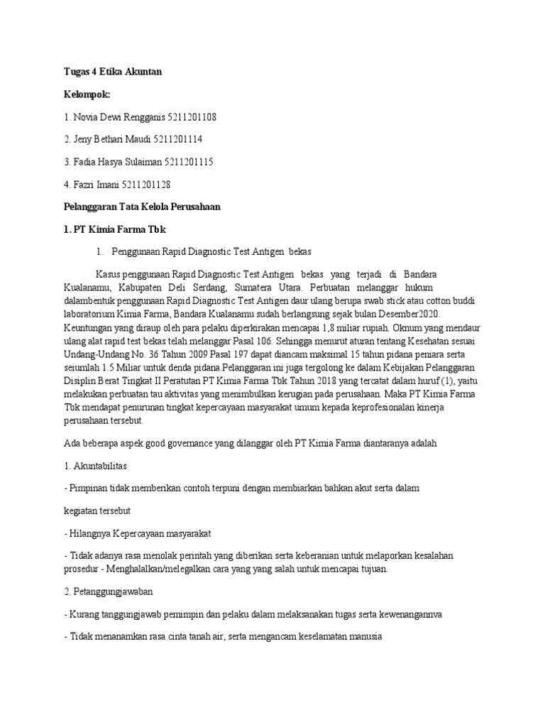 Tugas 4 Etika - Novia, Jeny, Fadia, Fazri | PDF