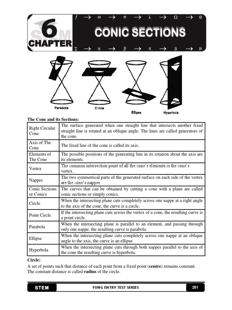 Conic Sections: Definitions and Equations | PDF | Ellipse | Perpendicular