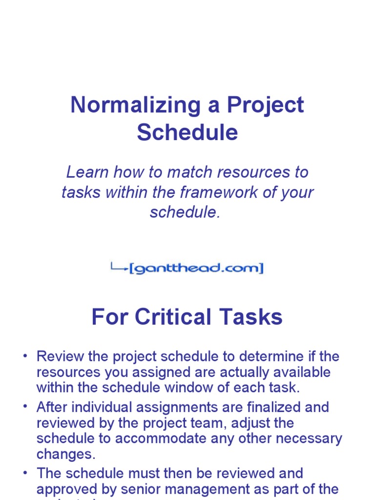 Normalizing A Project Schedule-2 | PDF