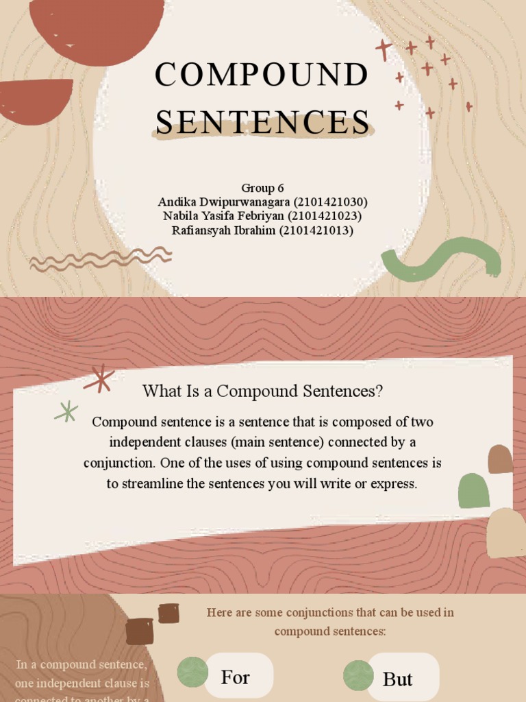 Group 6 - Compound Sentences | PDF | Sentence (Linguistics) | Cognitive ...