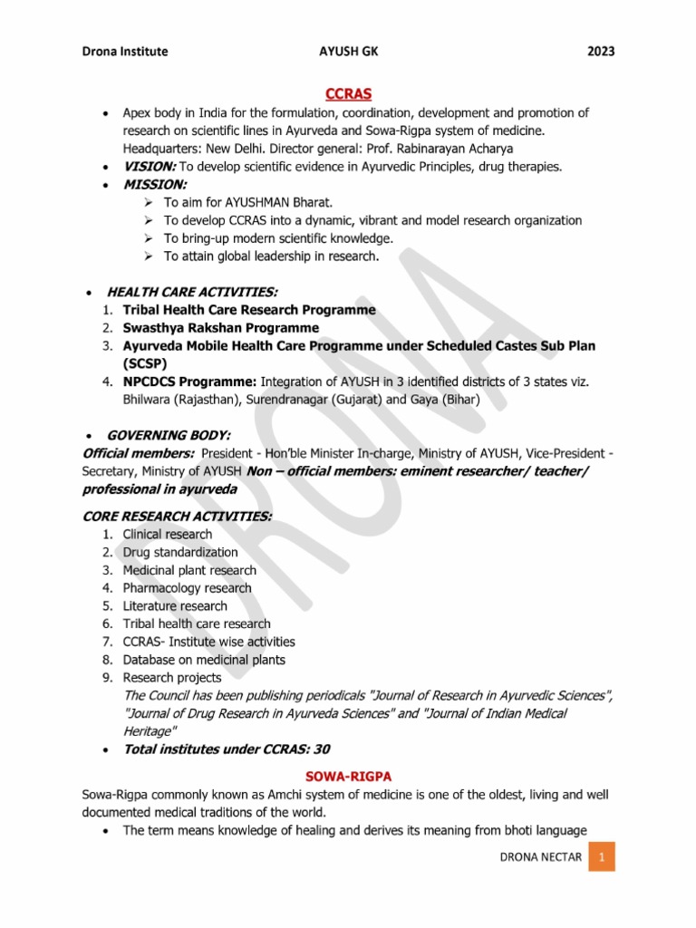 11783557163Drona Ayush GK Note 2023 | PDF