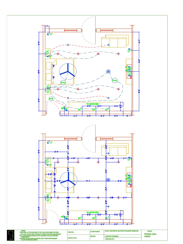 Electrical Drawing of Master Bedroom | PDF