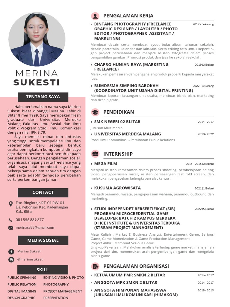 CV & Portofolio | PDF | Karier & Perkembangan