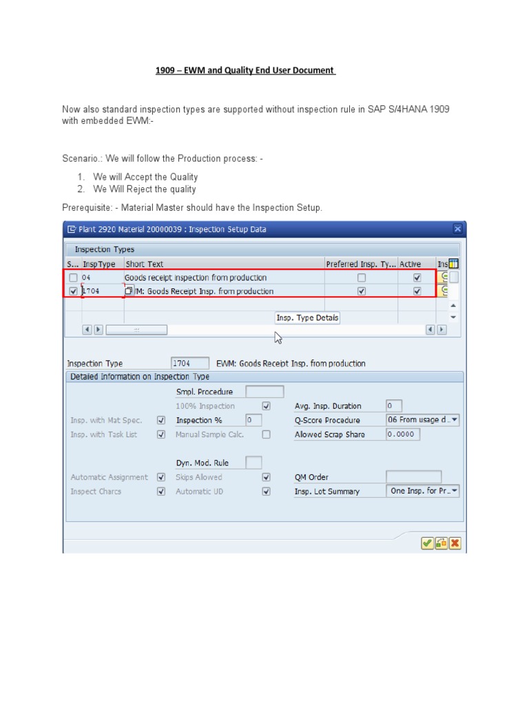 1909.EWM and QM Integration End User Manual | PDF | Information ...