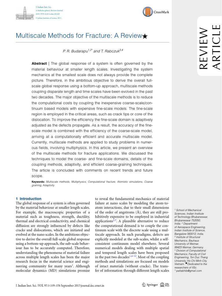 20-Multiscale Methods For A Fracture A Review | PDF | Molecular ...
