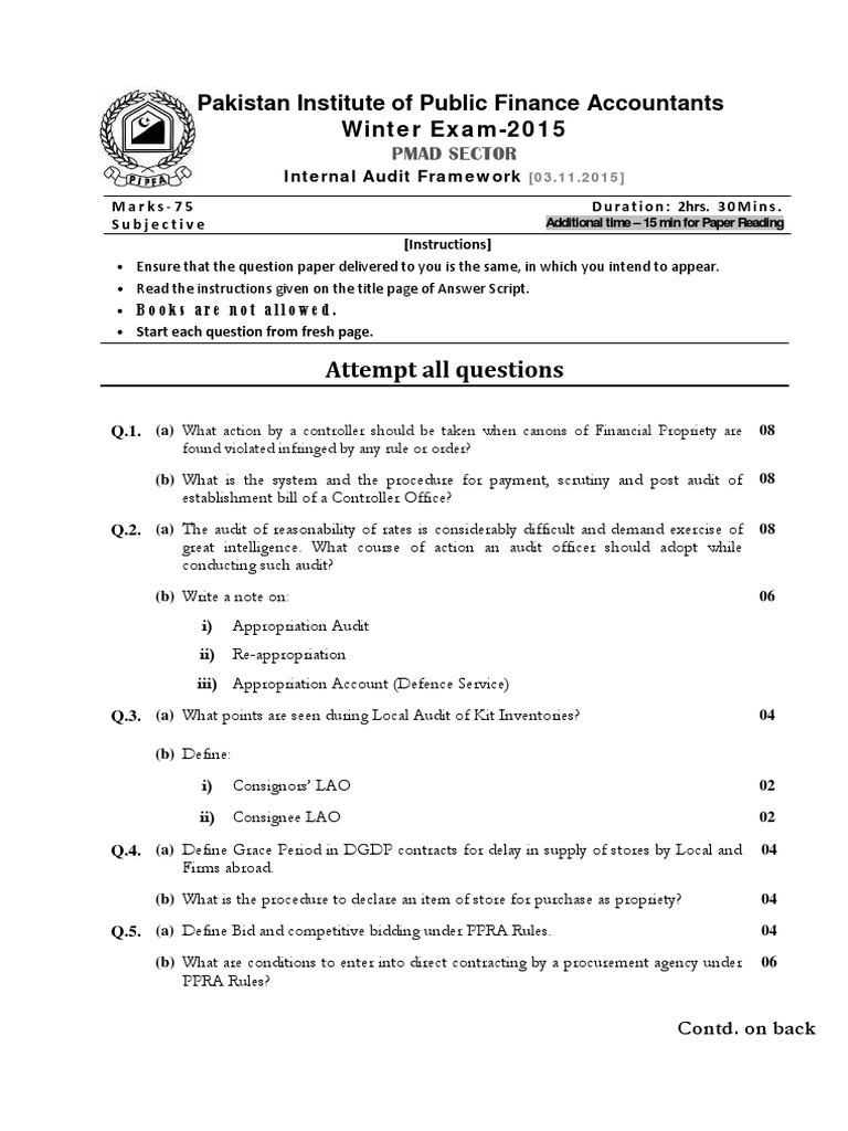 PMAD Rules | PDF | Expense | Audit