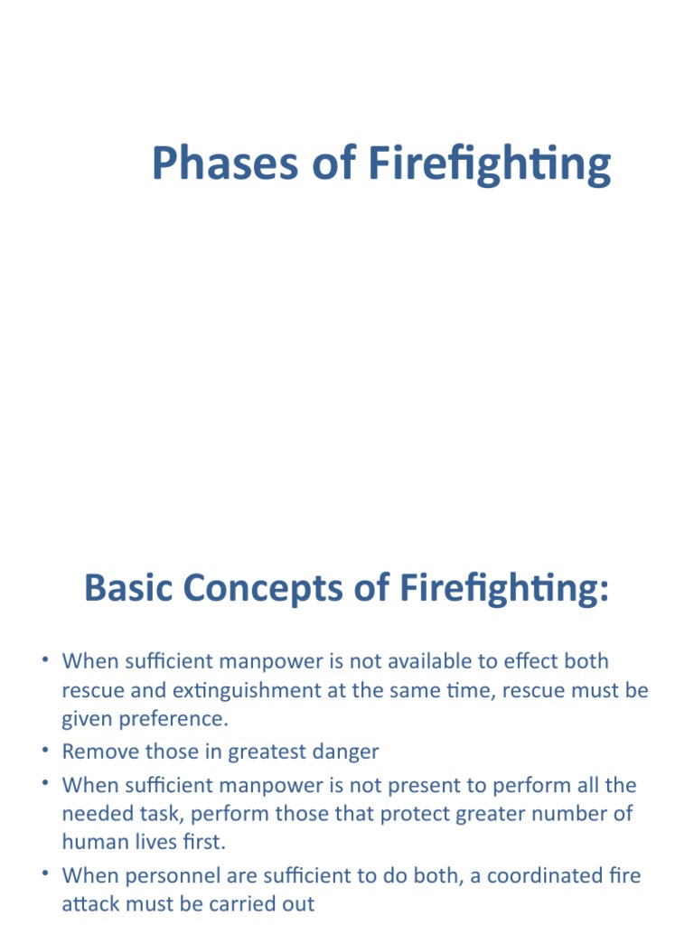 Phases of Firefighting | PDF | Firefighting | Fires