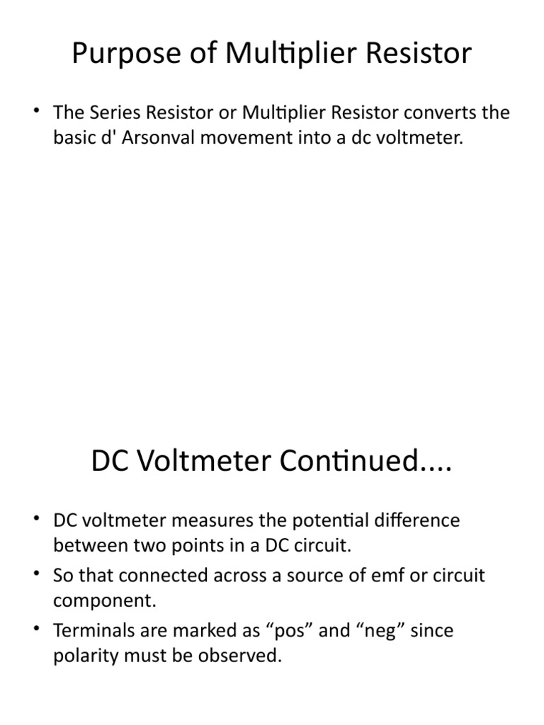 Understanding Multiplier Resistors in Voltmeters | PDF | Inductor | Voltage