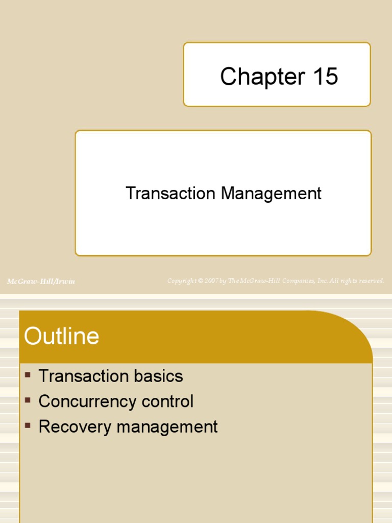 Chapter 15 Transaction MGMT Edited#1 | PDF | Database Transaction | Databases