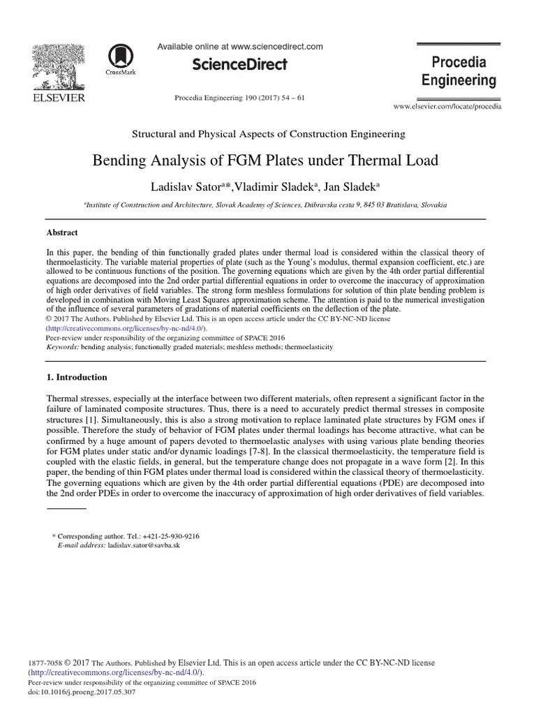 Bending Analysis of FGM Plates Under Thermal Load - 2017 - Procedia ...
