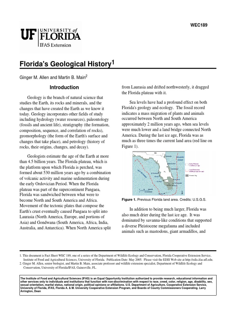 Florida's Geological Evolution | PDF | Earth Sciences | Sea