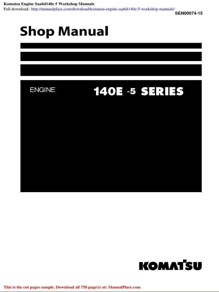 Komatsu Engine Saa6d140e 5 Workshop Manuals | PDF | Piston | Vehicle ...