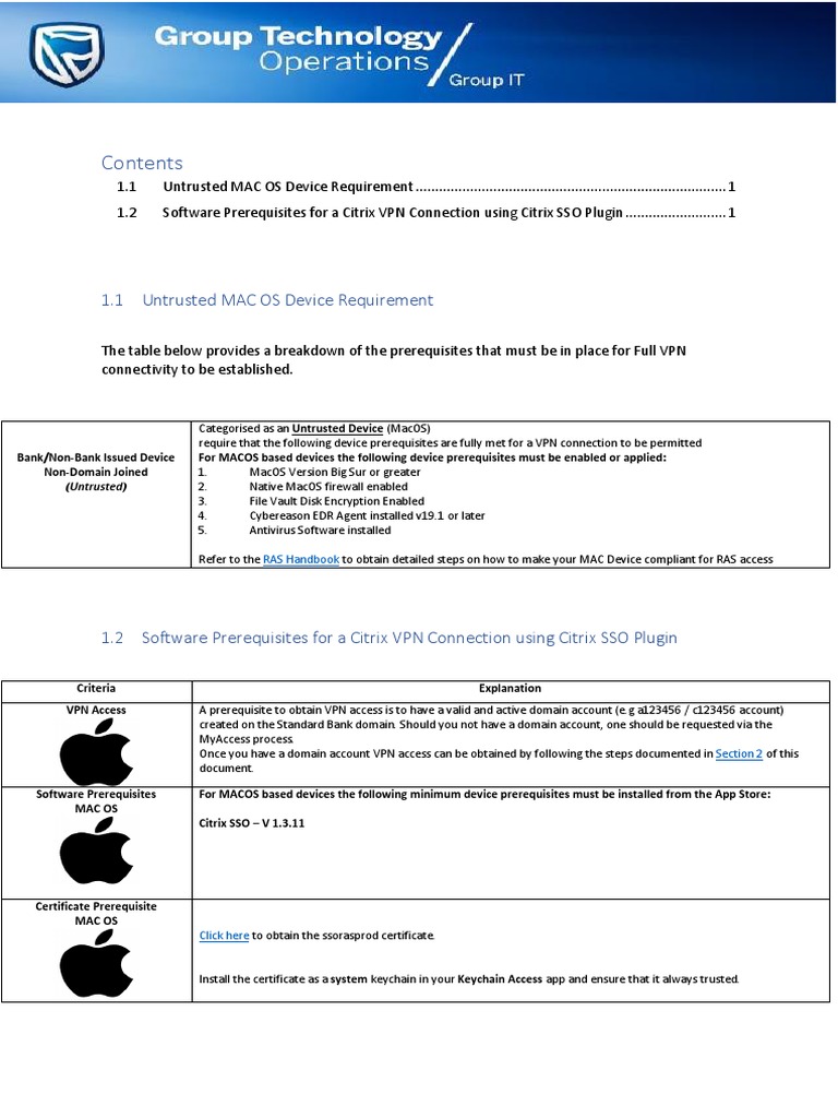 MACOS - Citrix SSO Quick Guide | PDF | Mac Os | Computer Engineering