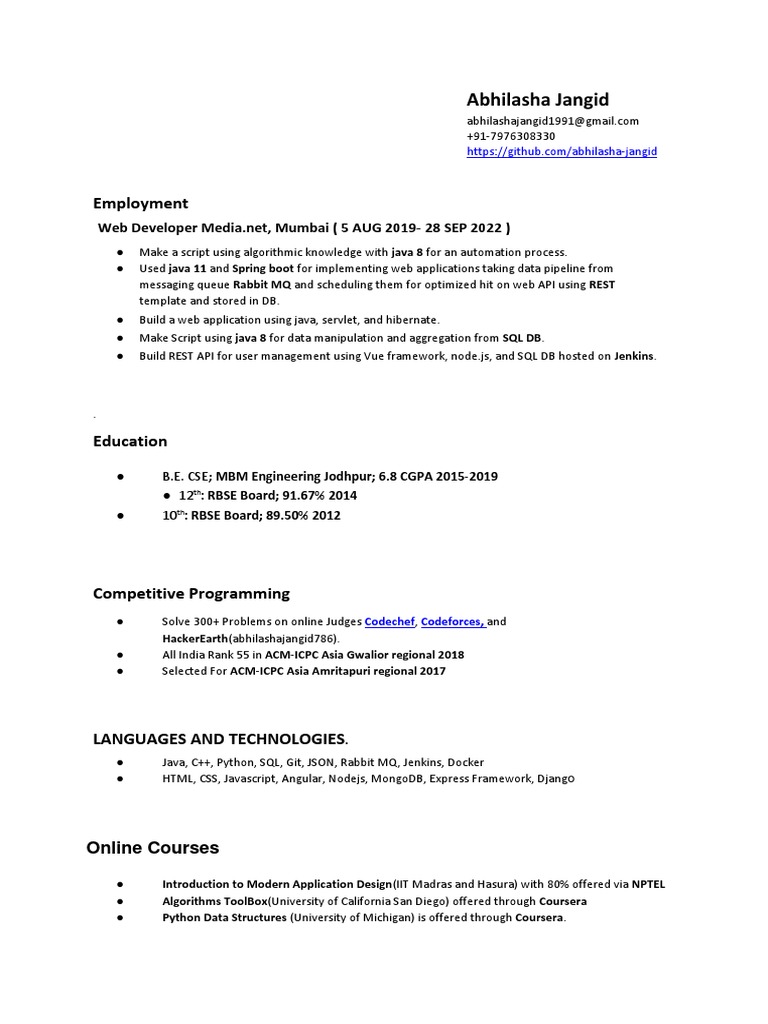 abhilasha java resume | PDF
