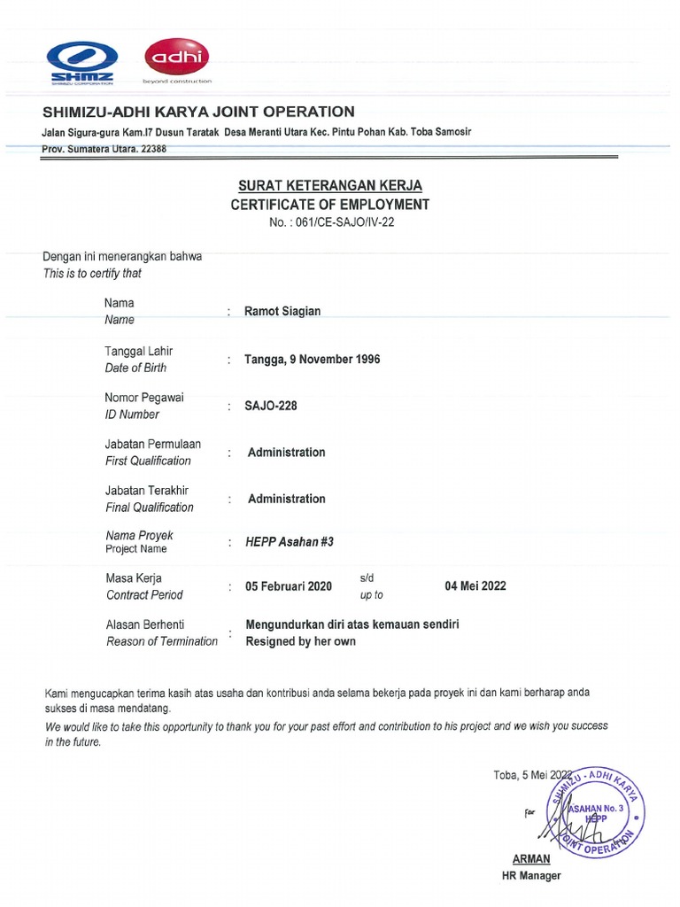 Contoh Paklaring | PDF