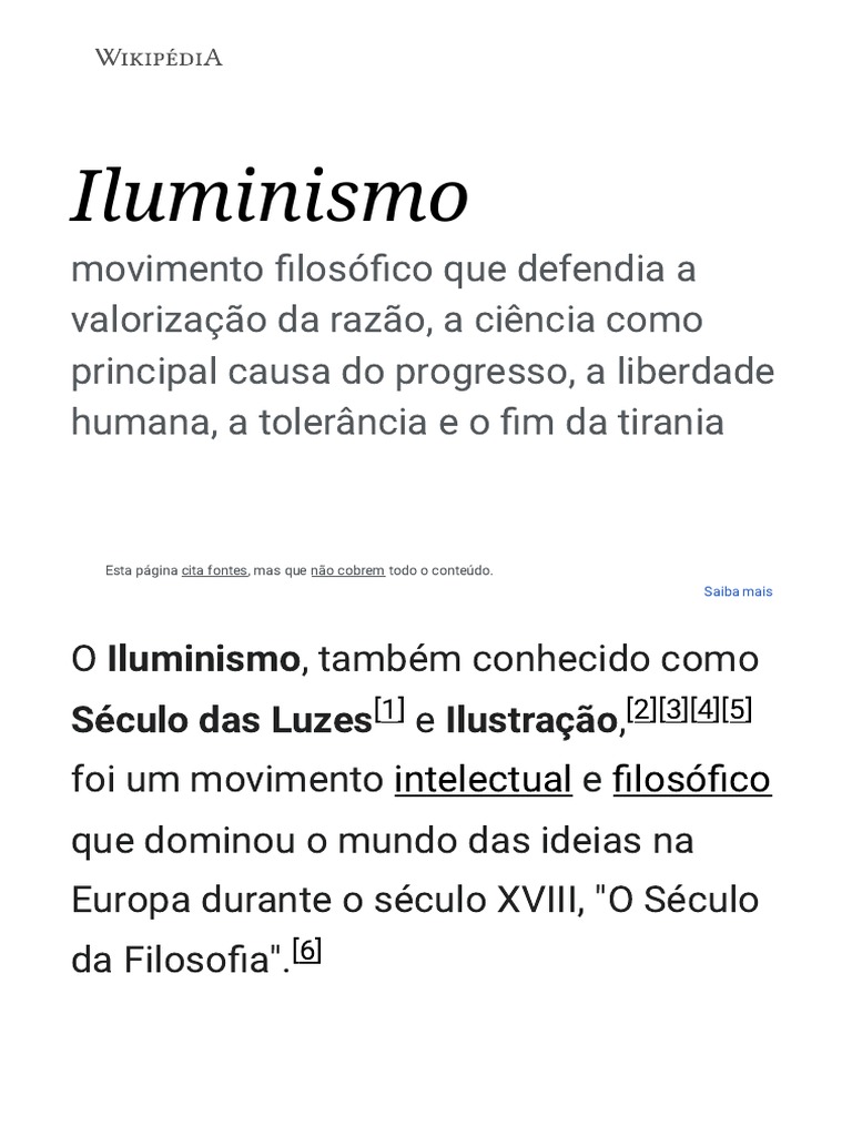 Iluminismo - Wikipdia, A Enciclopédia Livre | PDF | Iluminismo | Movimentos filosóficos