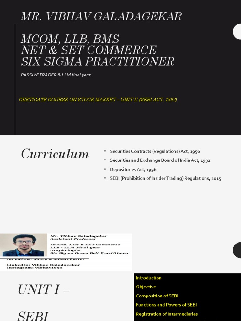 CC Stock Market - Unit II PDF | PDF | Insider Trading | Securities ...