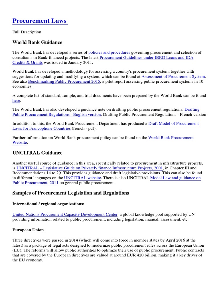Procurement Laws | Download Free PDF | Public–Private Partnership ... Procurement Laws | Download Free PDF | Public–Private Partnership ...